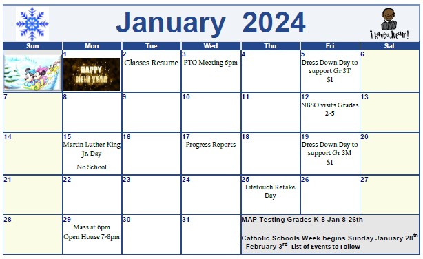 Calendars | Saint Teresa of Calcutta School